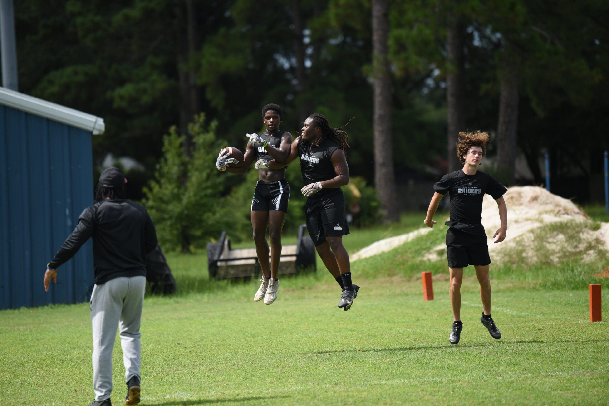 Navarre Raider football team gets work in at 7 on 7 against Wildcats ...